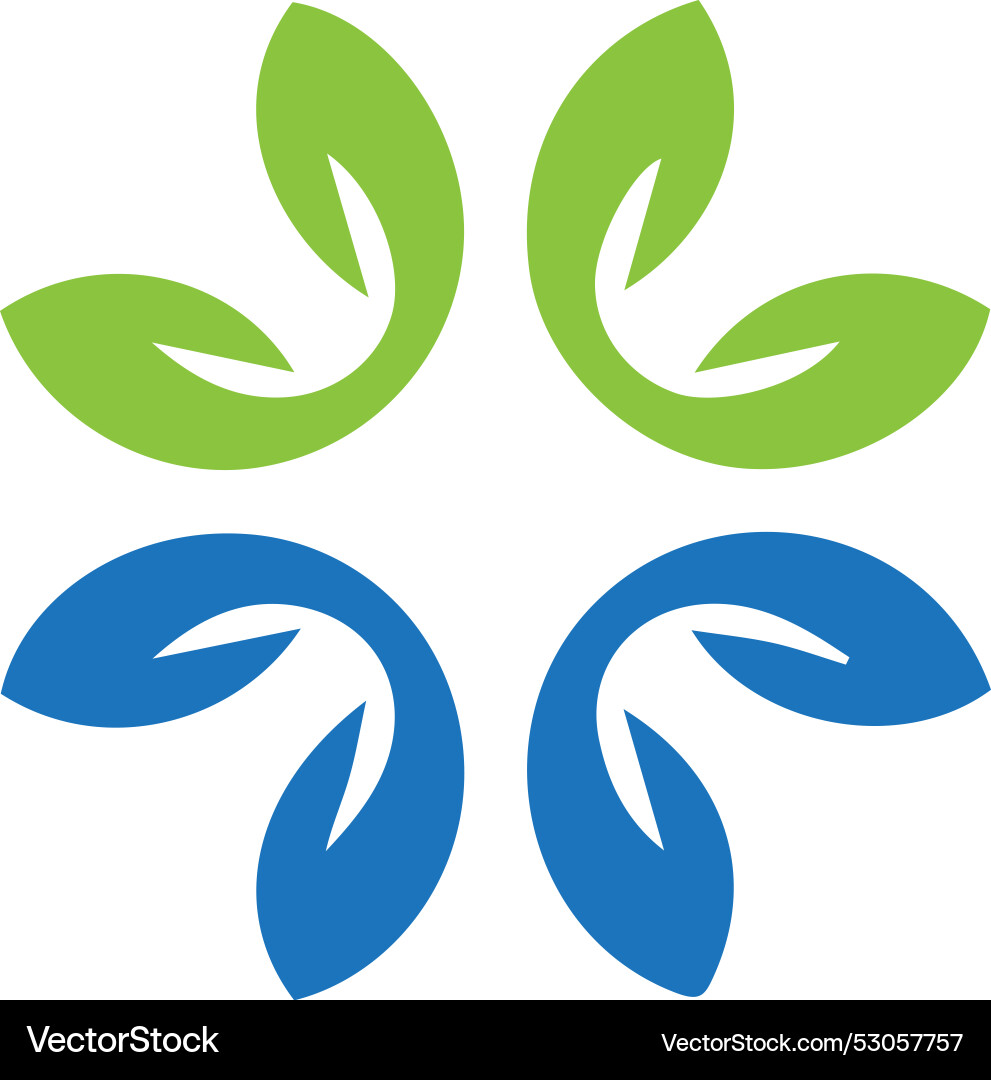 Round shape leaf logo design template Royalty Free Vector