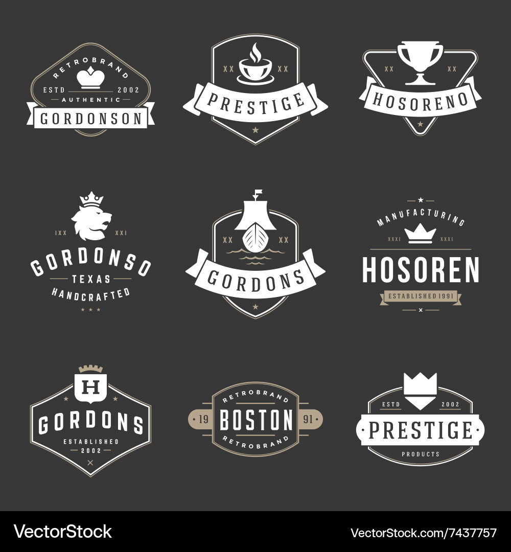 Vintage logos design templates set Royalty Free Vector Image Vintage logos design templates set Royalty Free Vector Image