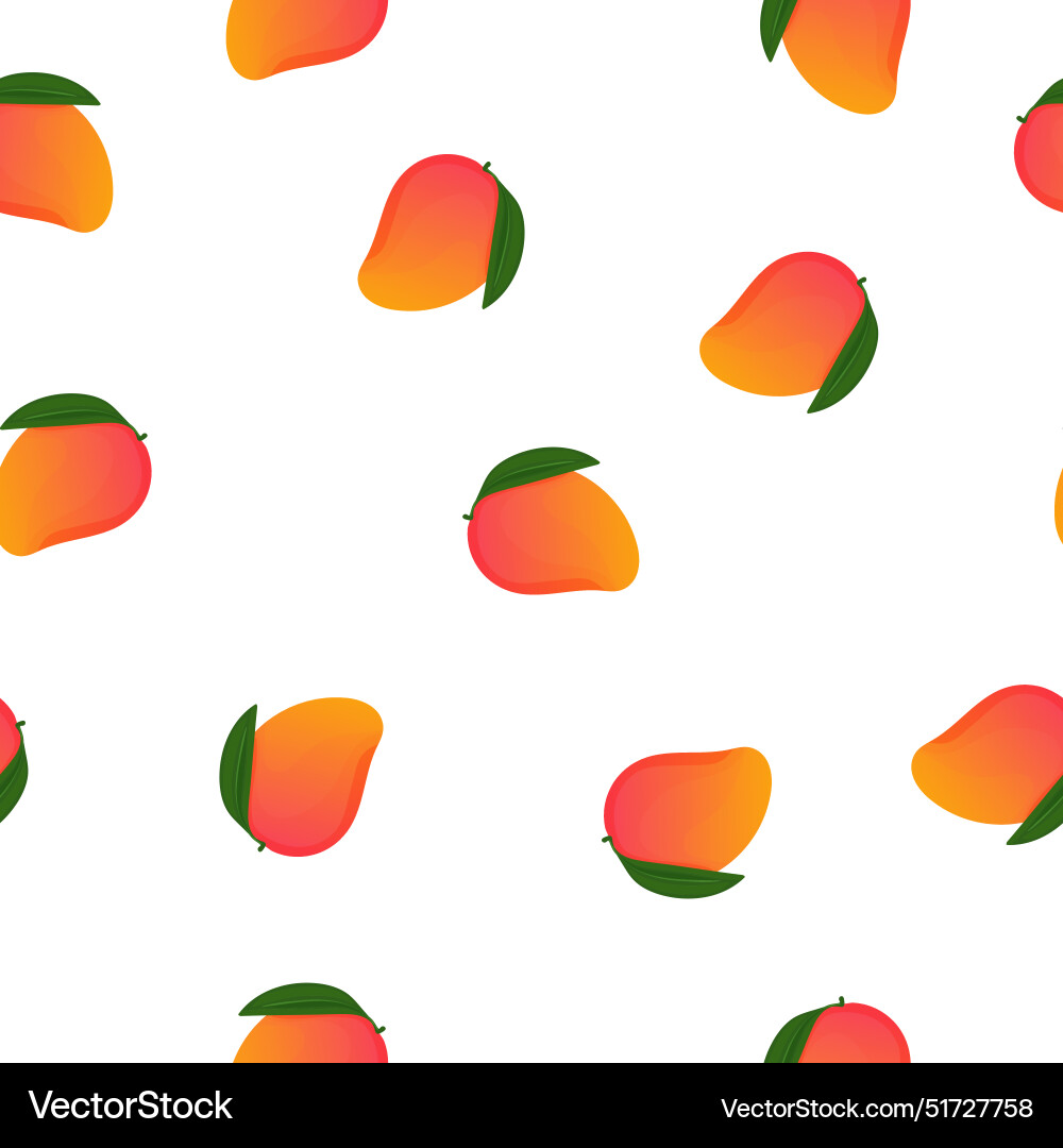 A seamless pattern with mangoes in cartoon style Vector Image