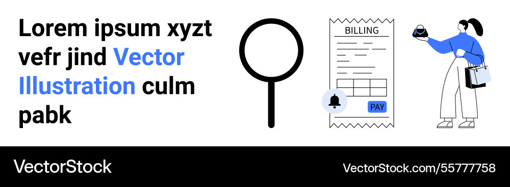 Billing overview with payment receipt highlighted Vector Image