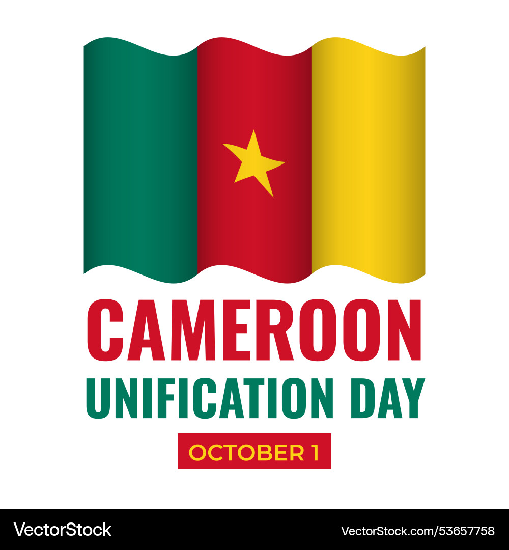 Cameroon unification day typography poster Vector Image