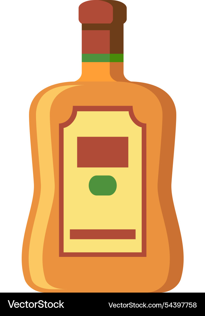 Cartoon style featuring a bottle Royalty Free Vector Image