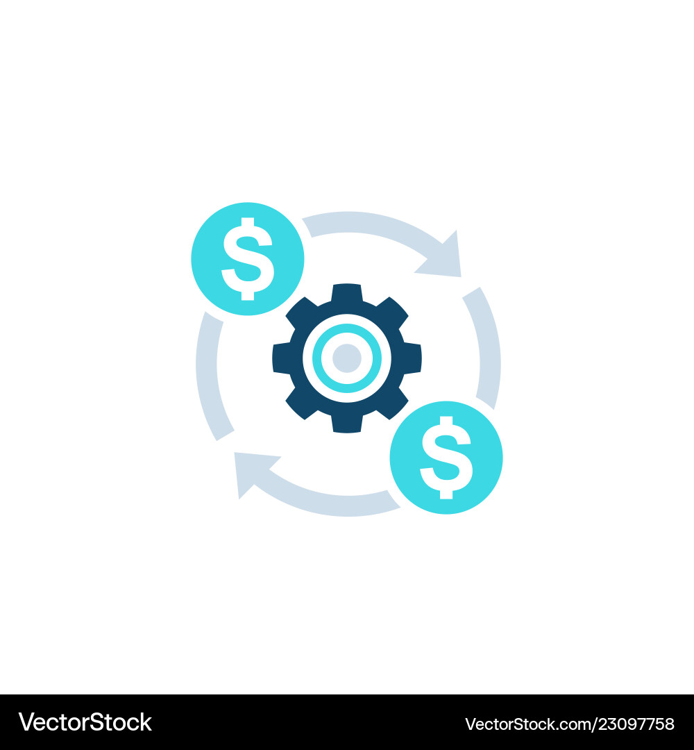 Costs optimization efficiency icon Royalty Free Vector Image