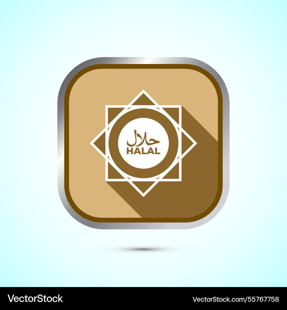 Halal icon design certificate tag islamic Vector Image