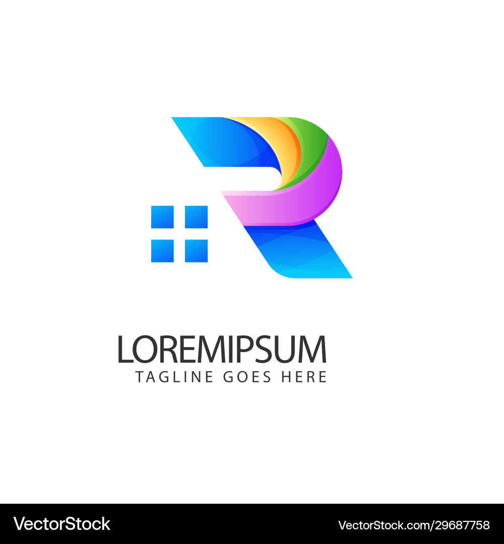 Letter r home logo Royalty Free Vector Image - VectorStock