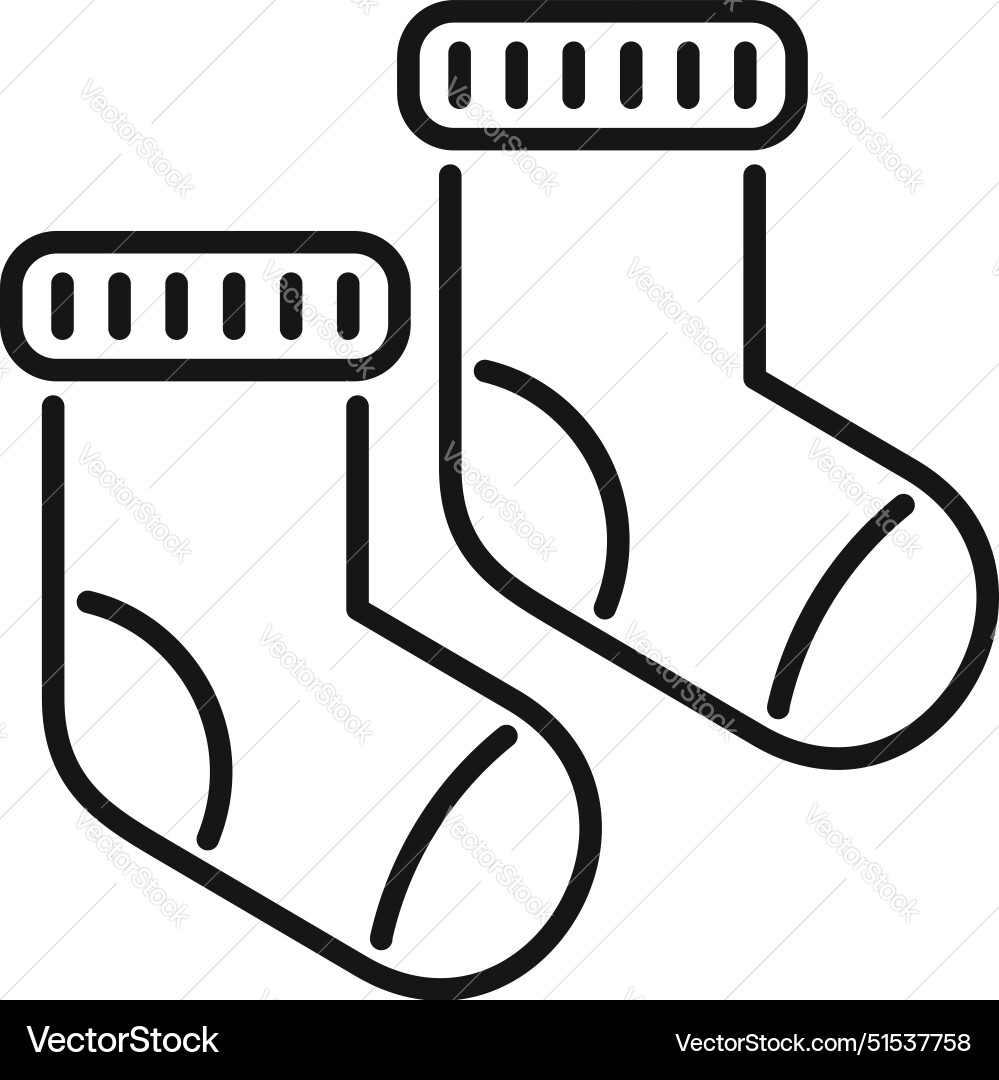 Line art of a pair socks Royalty Free Vector Image