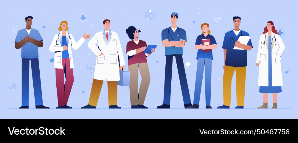 Medical student nurses doctors or young Royalty Free Vector