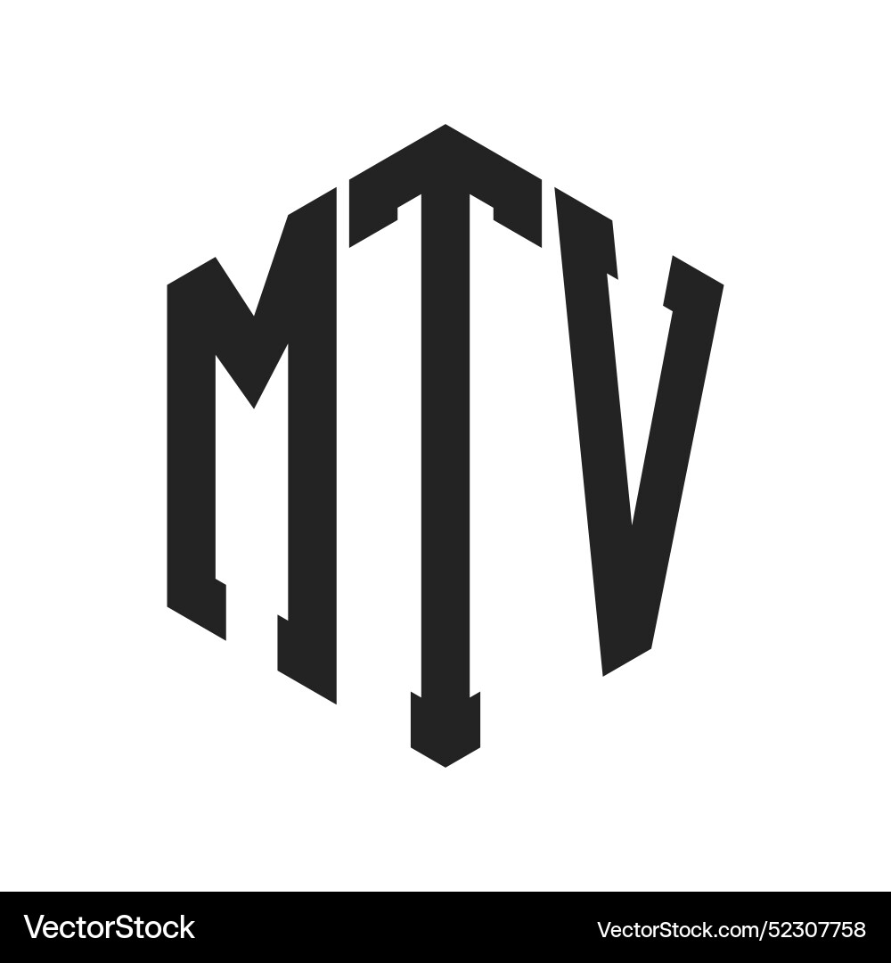 Mtv logo design initial letter monogram Royalty Free Vector
