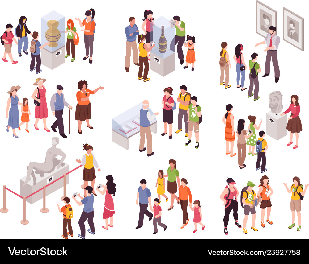 Museum Excursion Collection Royalty Free Vector Image