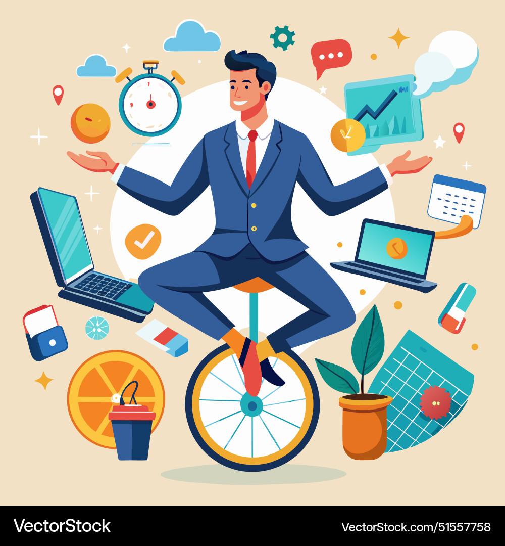 Productive master productivity and project Vector Image