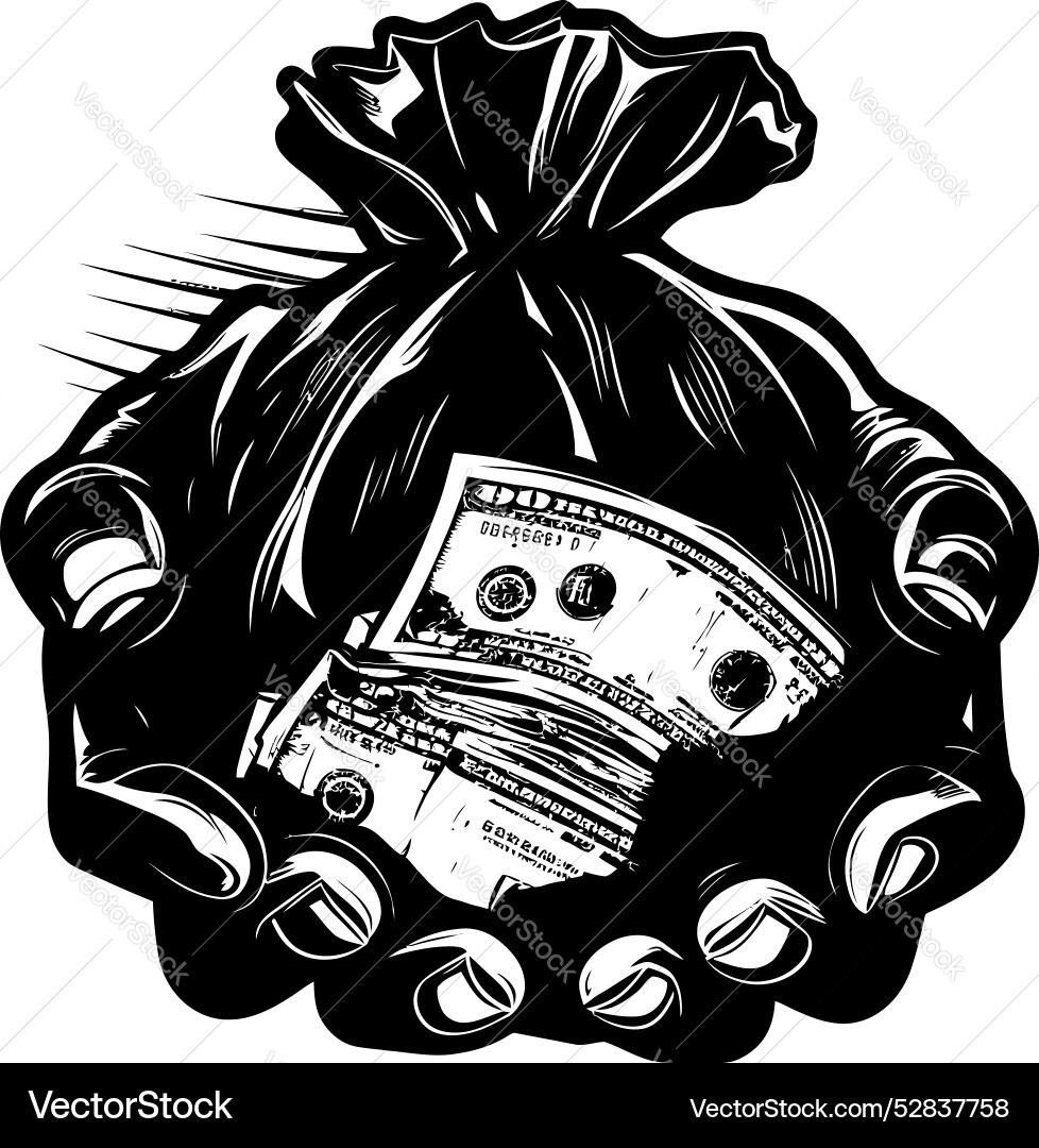 Wealth touch secure hands with money logo Vector Image