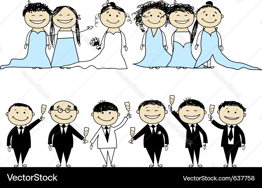Wedding party Royalty Free Vector Image - VectorStock