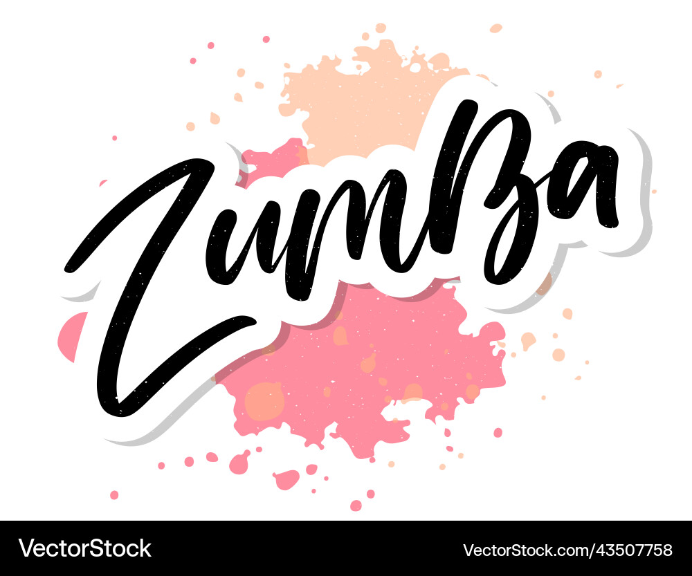 Zumba dance studio text calligraphy word banner Vector Image