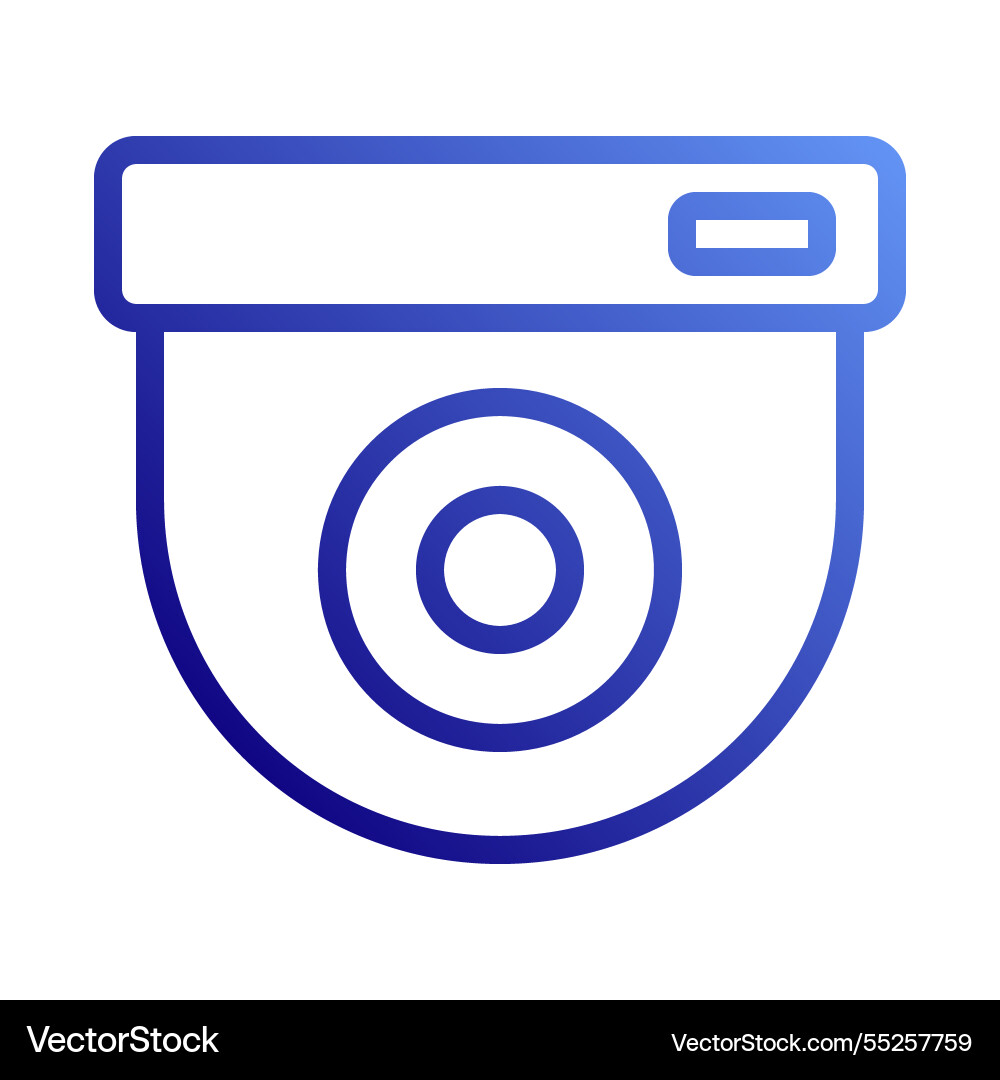 A blue surveillance camera icon with gradient Vector Image