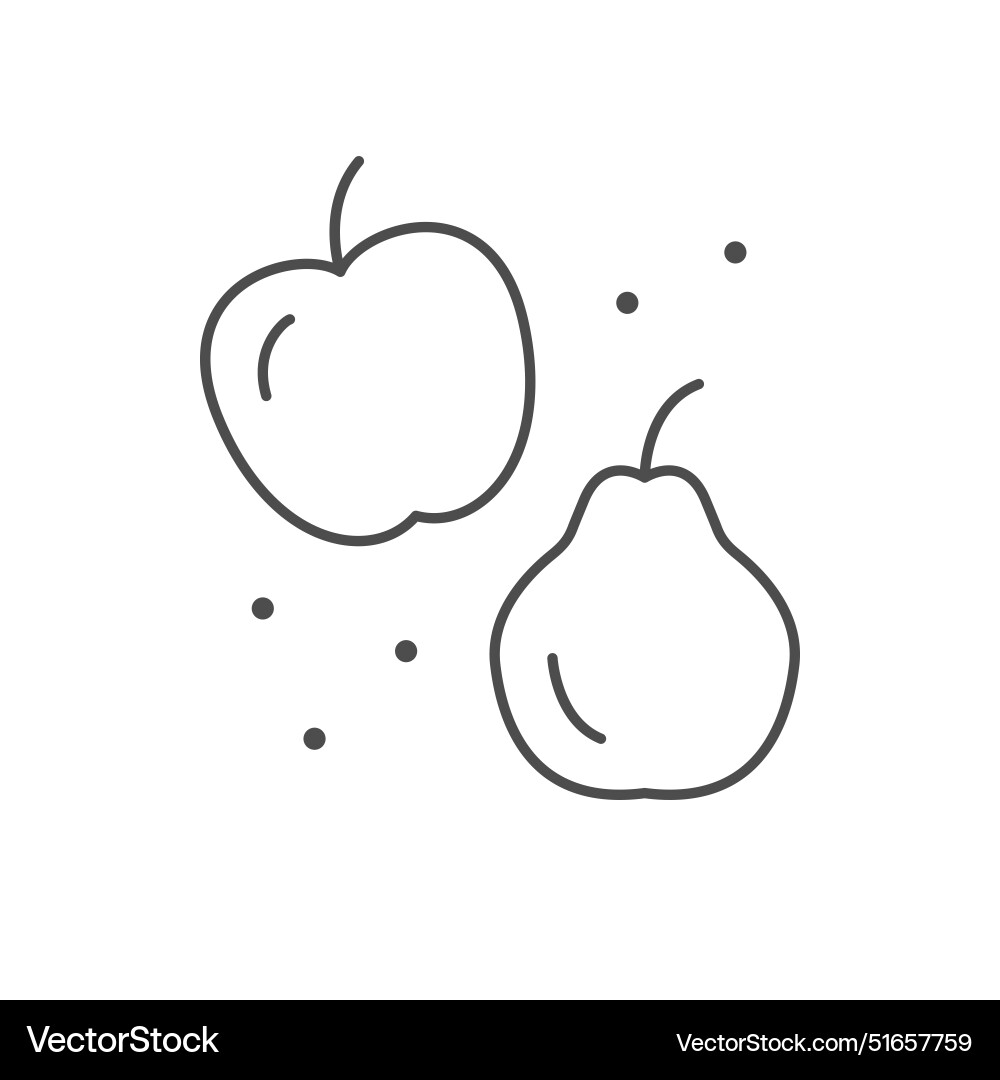 Apple and pear line icon Royalty Free Vector Image