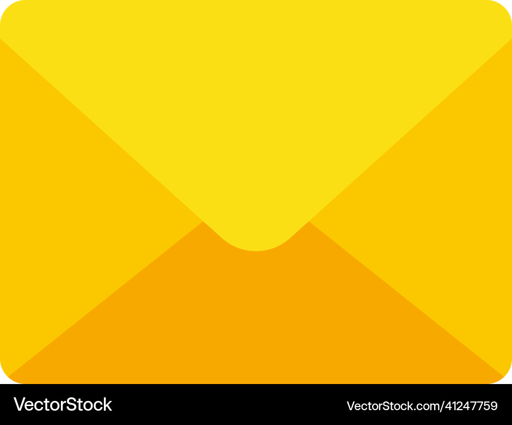 Closed paper yellow envelope for send receive Vector Image