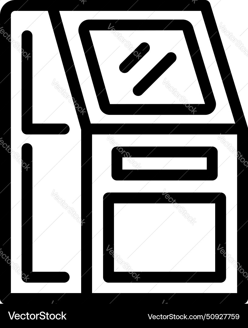 Digital ticket vending machine icon outline Vector Image