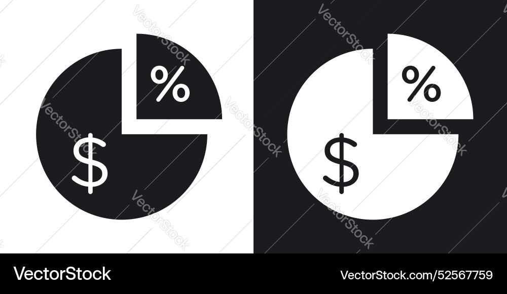 Dividend yield icon set on white background Vector Image