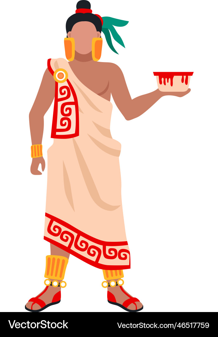 Flat mayan person Royalty Free Vector Image - VectorStock