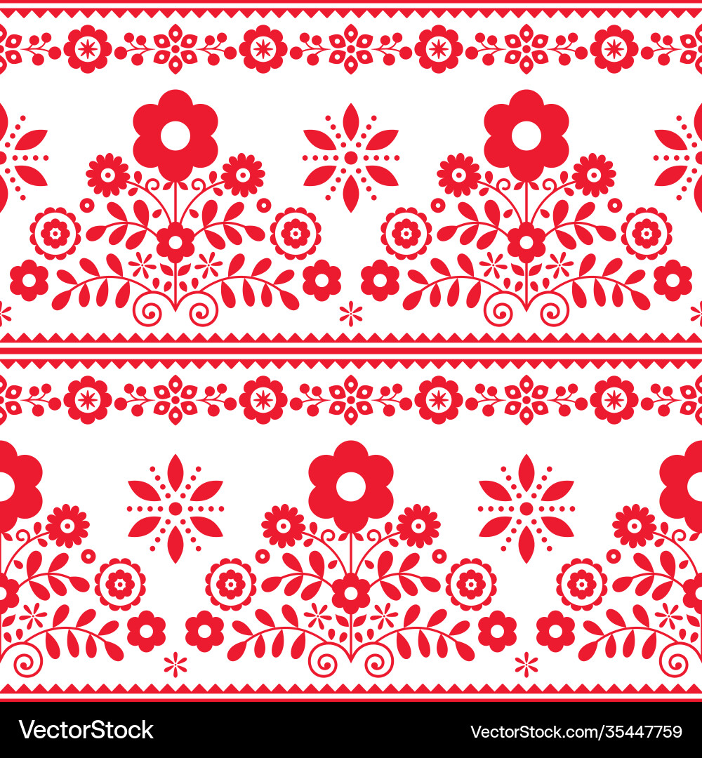 Floral Polish Textile Pattern Royalty Free Vector Image