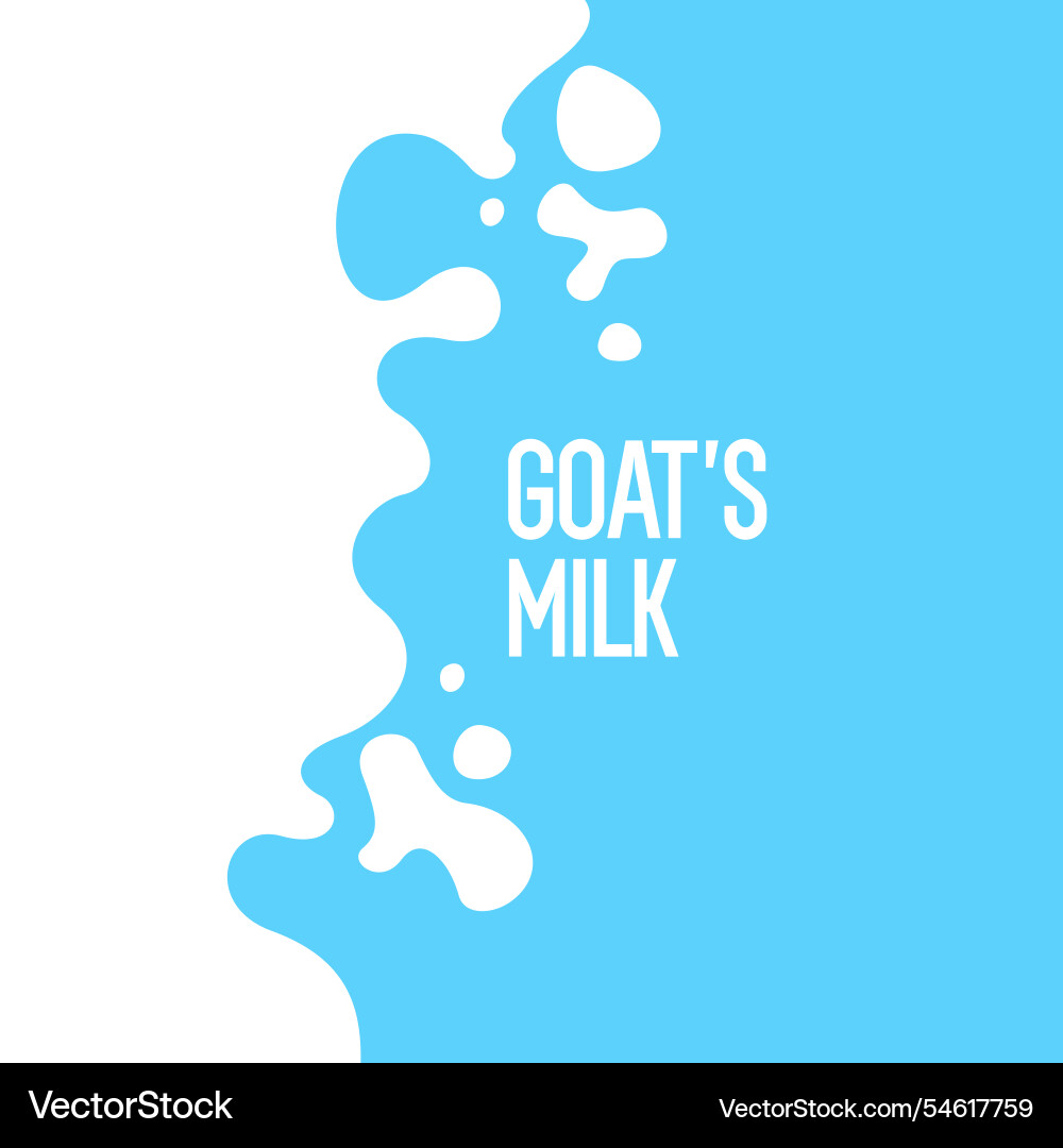 Goat milk modern poster fresh with splashes Vector Image