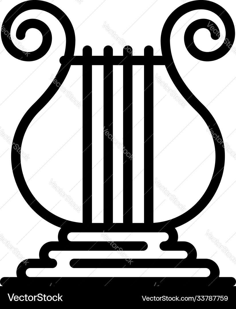 Greek harp icon outline style Royalty Free Vector Image