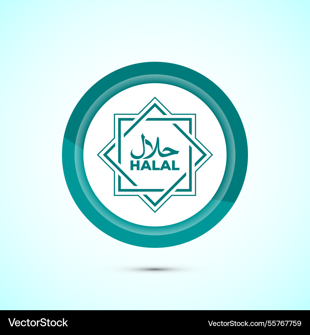 Halal icon design certificate tag islamic Vector Image