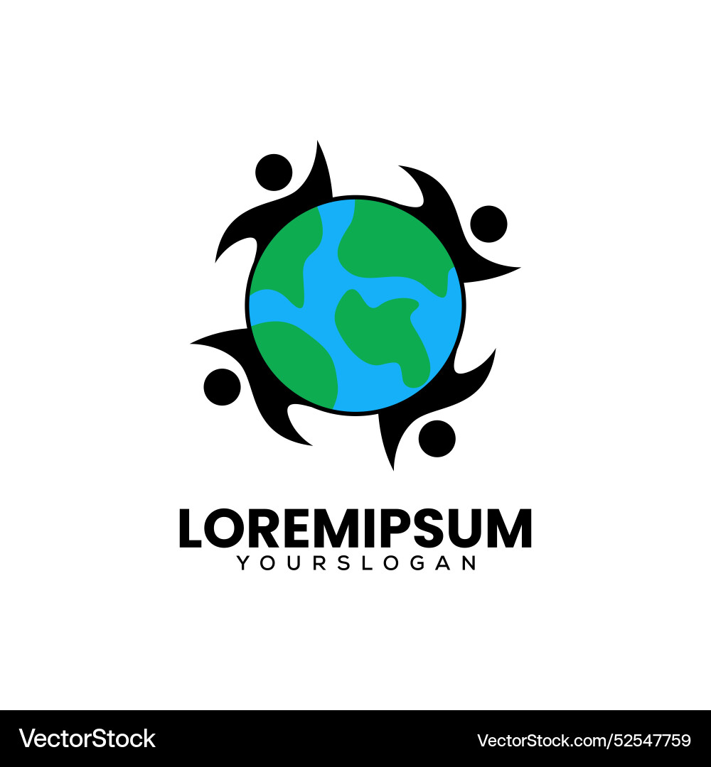 Human earth logo design template Royalty Free Vector Image