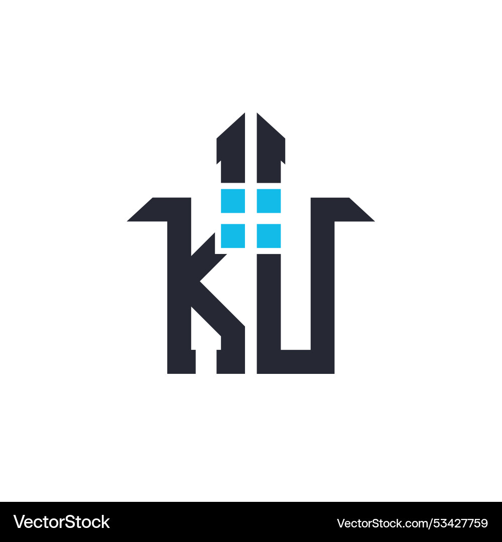 Initials ku house logo design creative letter Vector Image