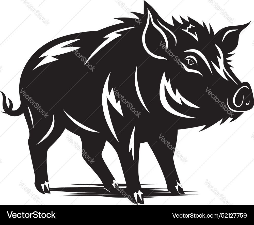 Primal powerhouse iconic logo with boar ferocious Vector Image
