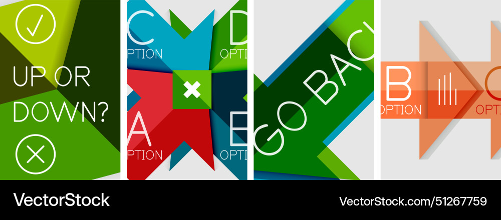 Set of minimal arrow posters Royalty Free Vector Image