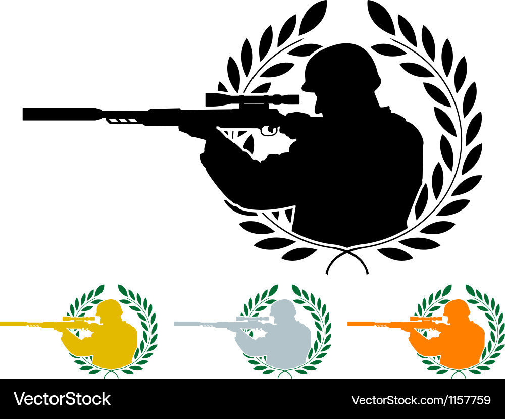 Stencil of sniper Royalty Free Vector Image - VectorStock