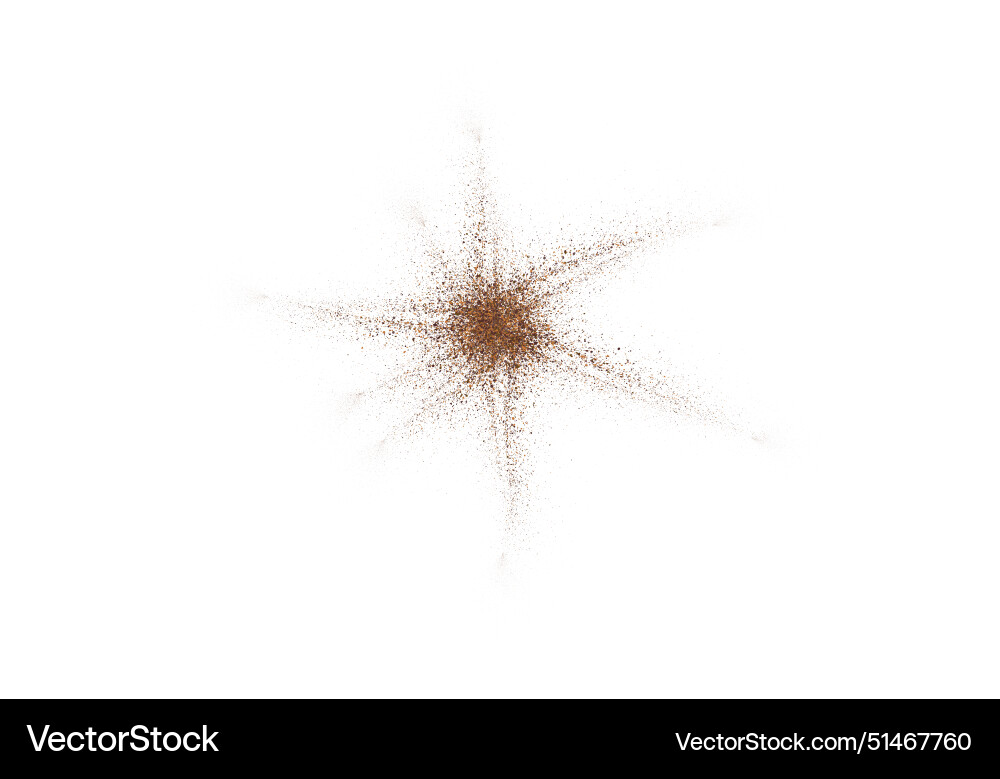 Coffee or chocolate powder flying dust particles Vector Image