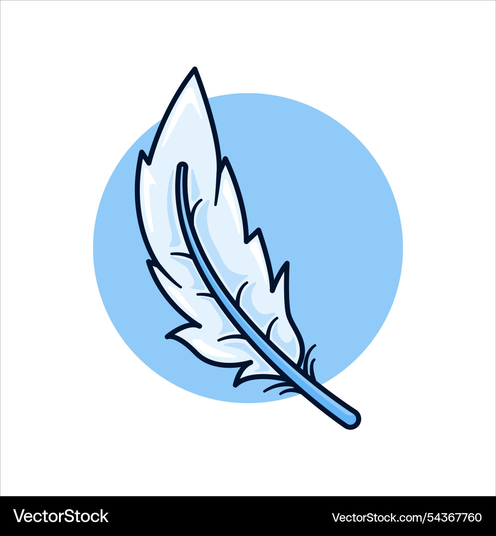 Feather - cartoon Royalty Free Vector Image - VectorStock