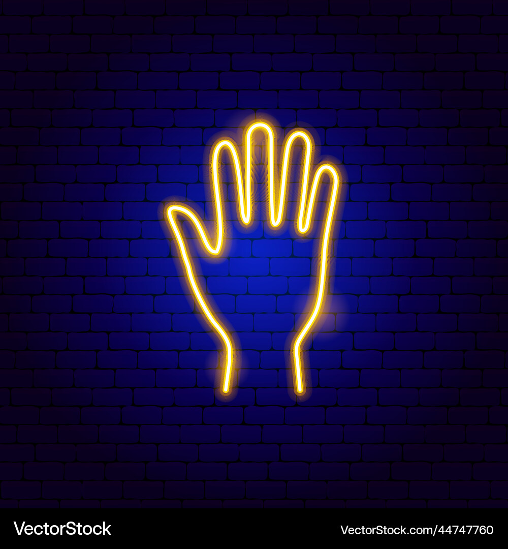 Hand neon sign Royalty Free Vector Image - VectorStock