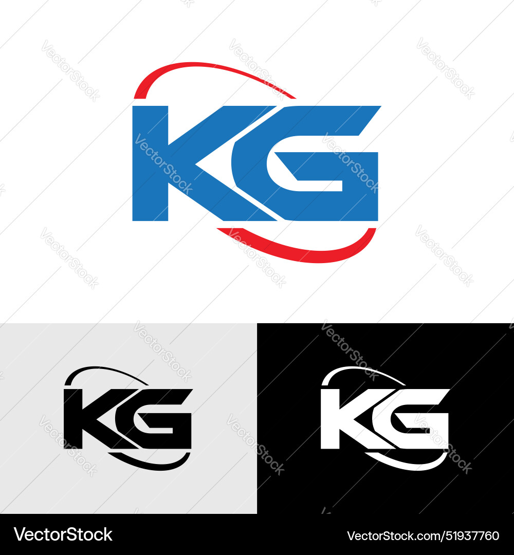 Kg letter initial logo design template Royalty Free Vector