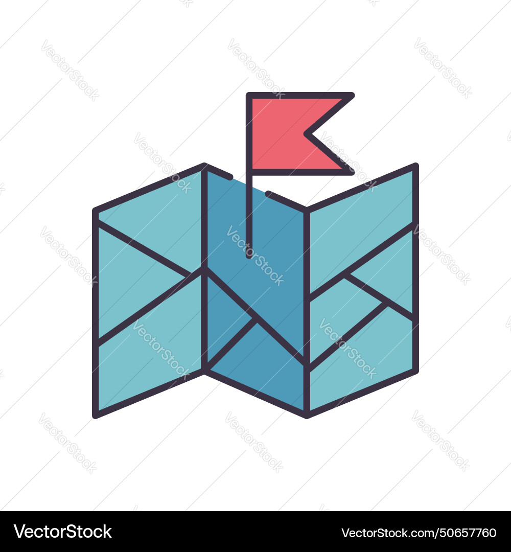 Map with flag related icon Royalty Free Vector Image