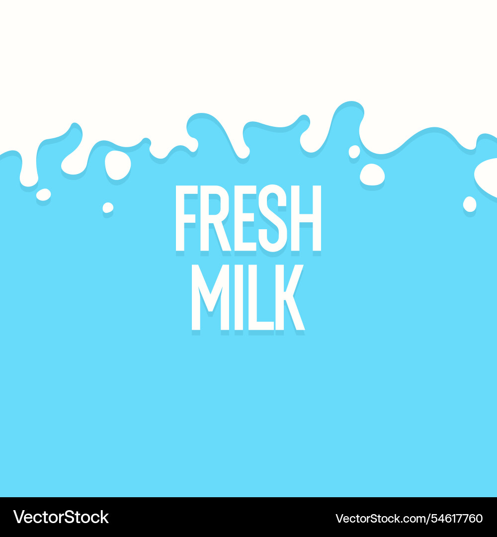 Modern poster fresh milk with splashes on a Vector Image