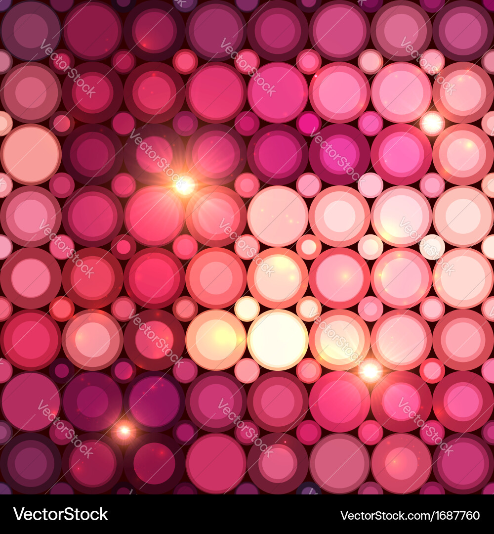 Pink disco circles abstract background Royalty Free Vector
