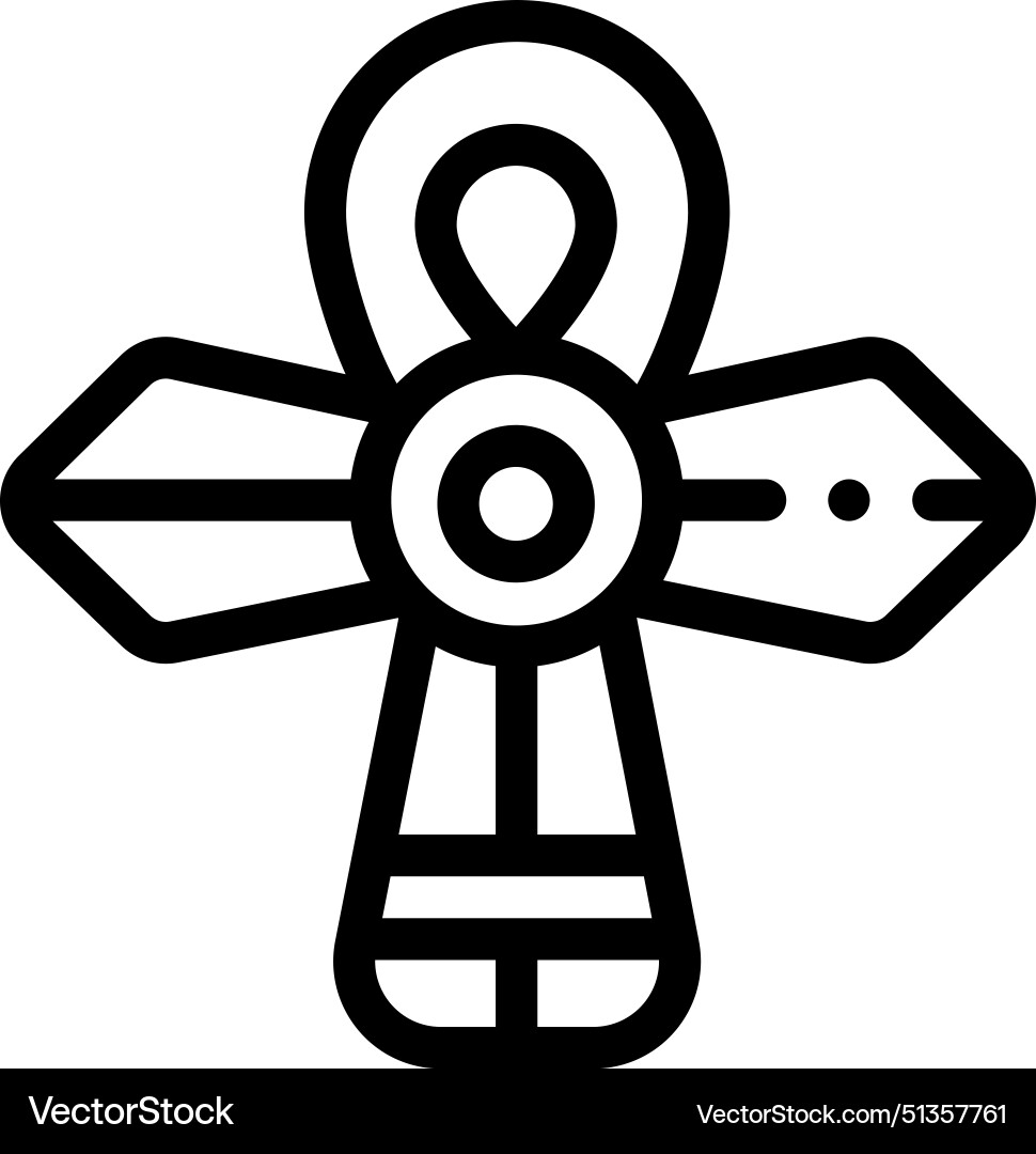 Ankh icon thin linear style design isolated on Vector Image