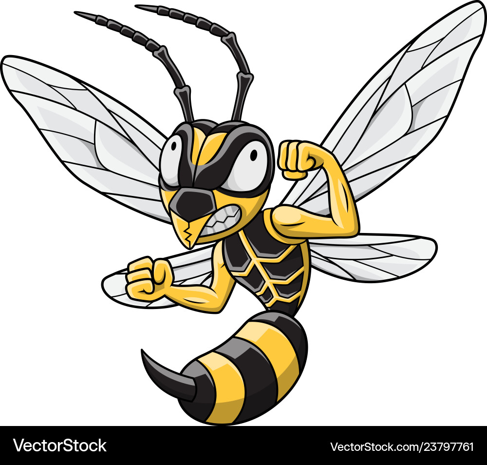 Cartoon Hornet Mascot - Angry Insect Royalty Free Vector