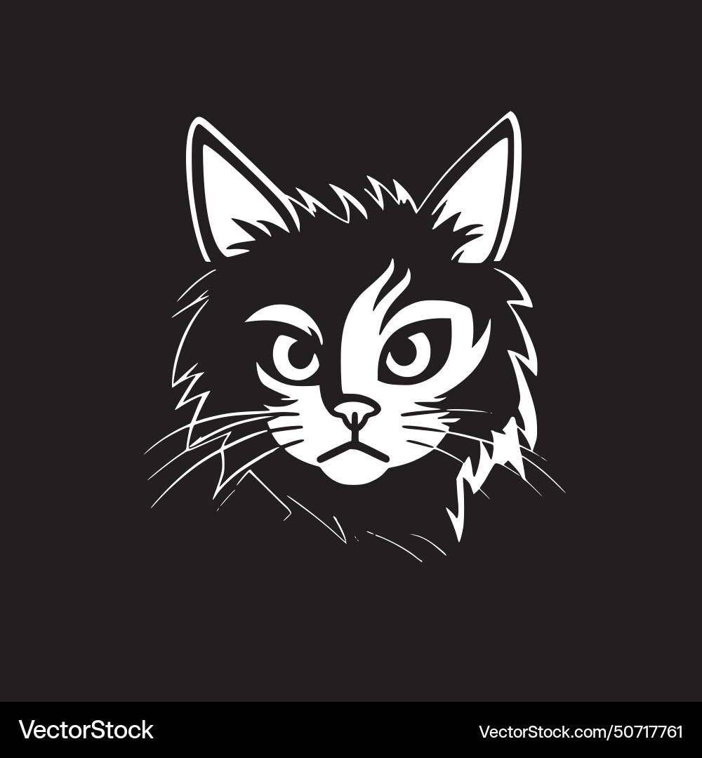 Cat - black and white Royalty Free Vector Image