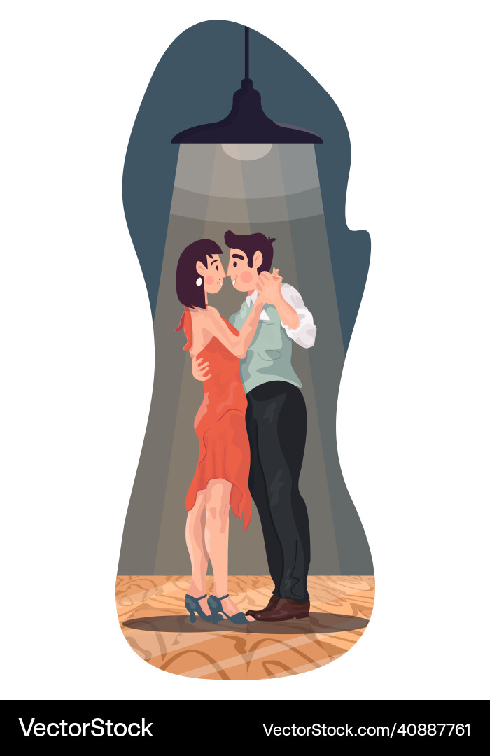 Couple dancing slow dance Royalty Free Vector Image