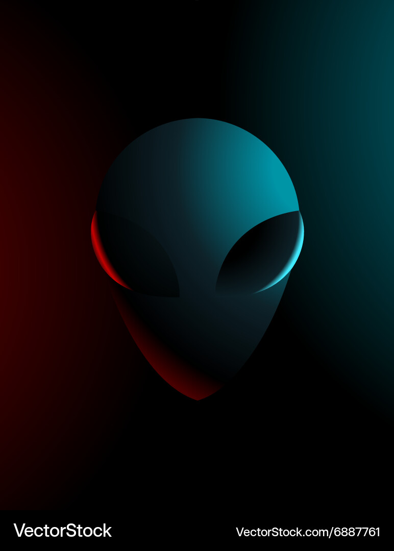 Dark Alien Head Royalty Free Vector Image - VectorStock