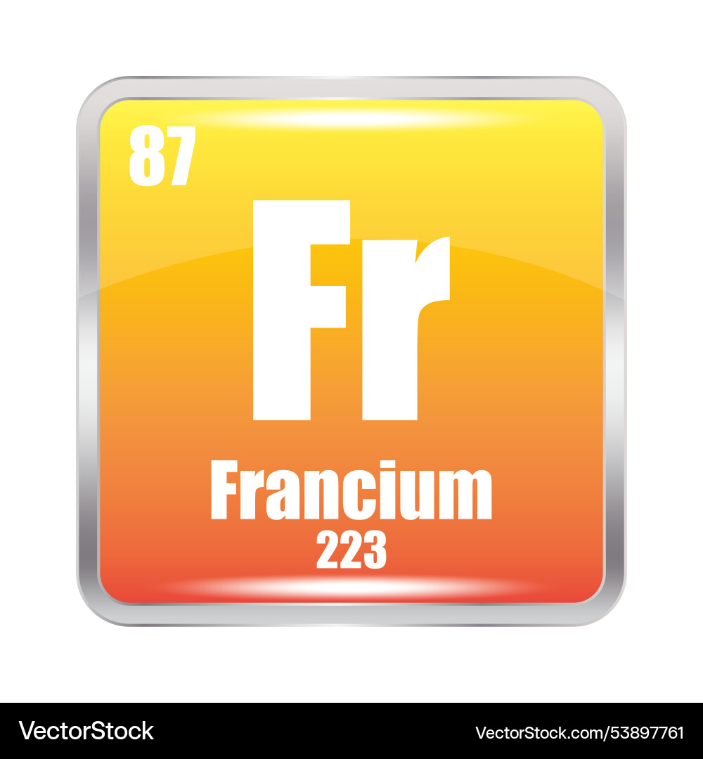 Francium icon fr chemical element atomic number Vector Image