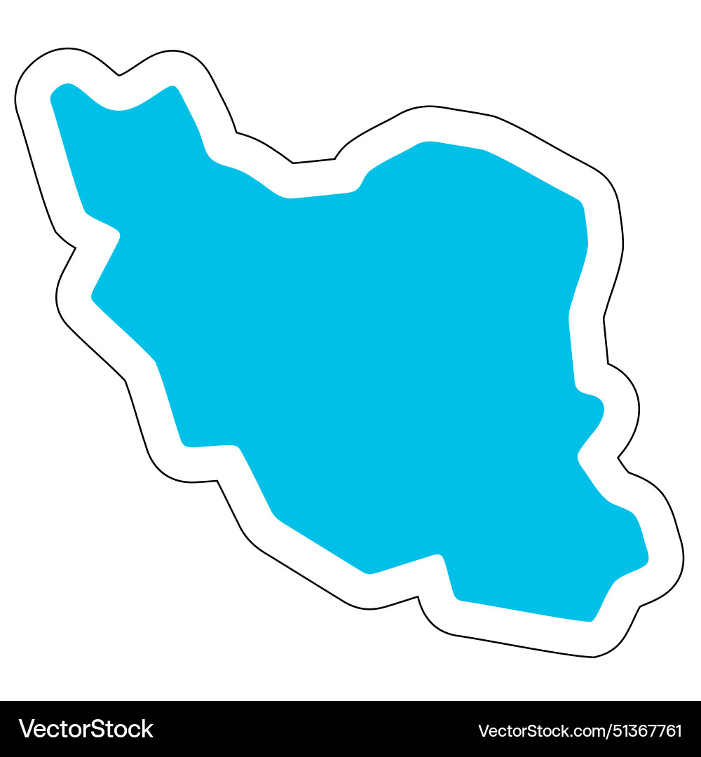 Iran country map sticker Royalty Free Vector Image