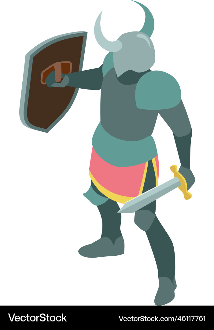 Isometric medieval knight composition Royalty Free Vector