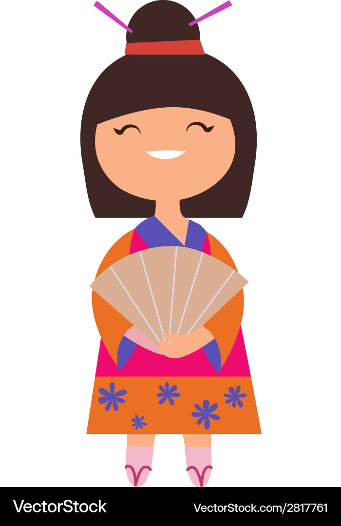 Japan girl character Royalty Free Vector Image