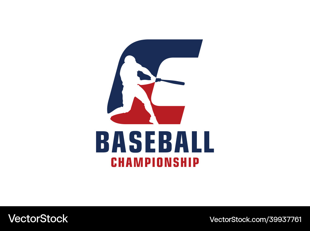 Letter c with baseball logo design Royalty Free Vector Image