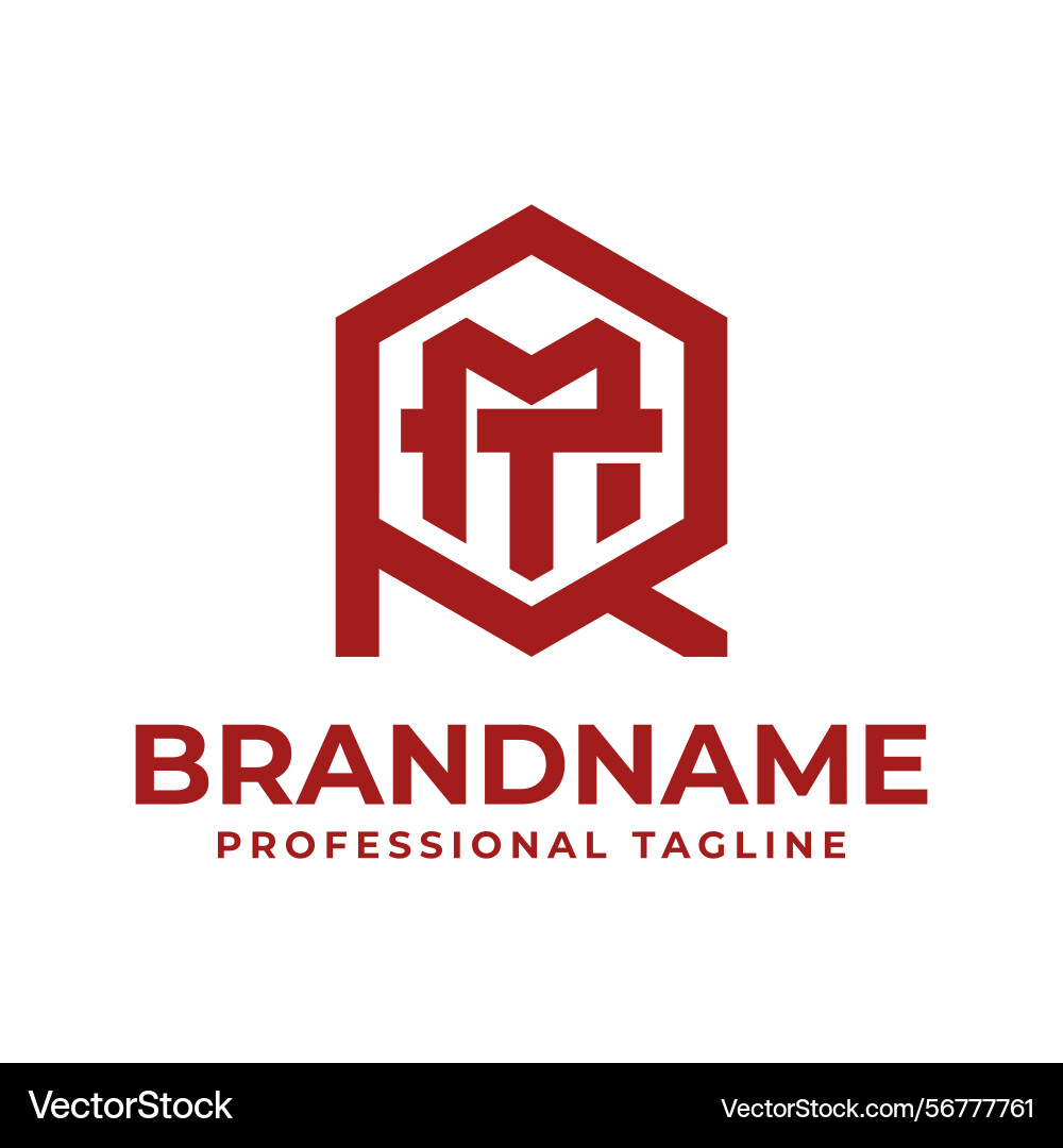 Letters rmt hexagon logo for rtm mrt mtr trm Vector Image